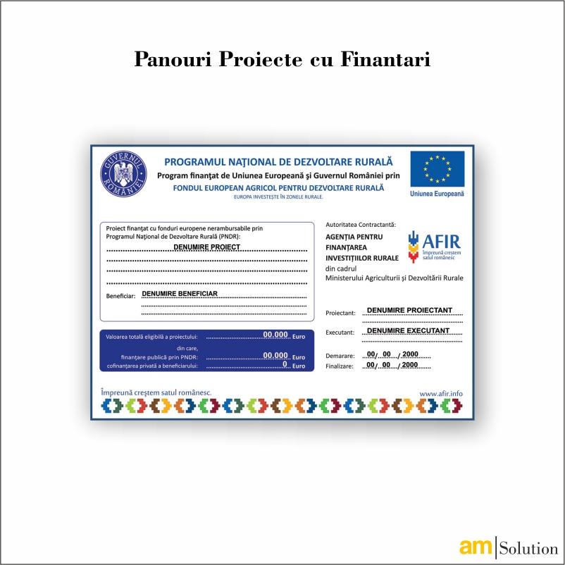 Placa Bond 3mm ,printat UV , 0,5*0,7 m-PNRR,PNDL/AFIR/INFO/ETC - am|Solution